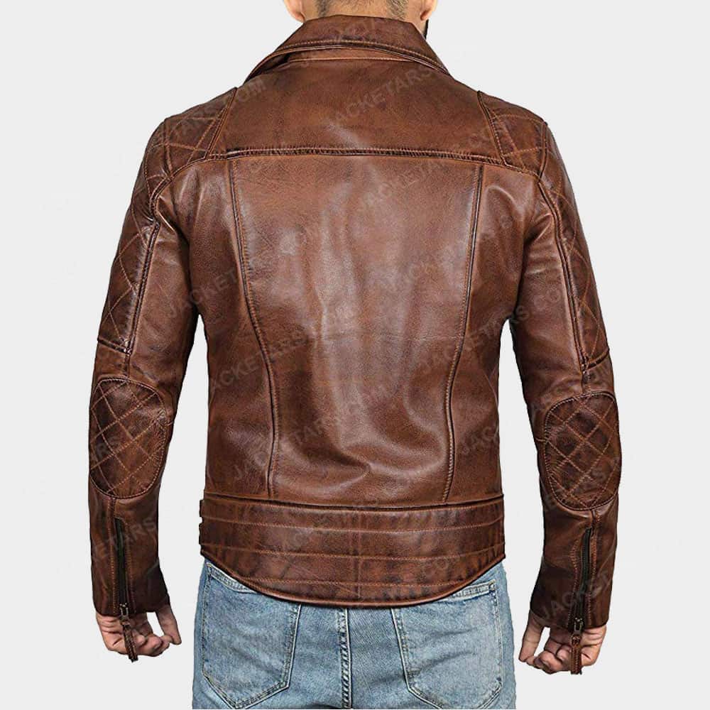 Men Brown Biker Leather Jacket | Brown Motorcycle Leather Jacket
