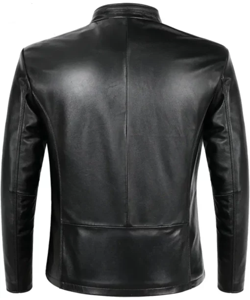 Men and Women Black Zipper Leather Jacket - Jacketars