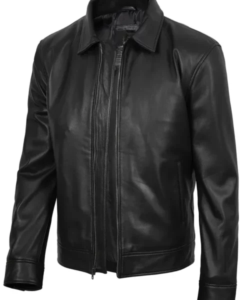 Tony Harrington Real Leather Jacket Black For Mens
